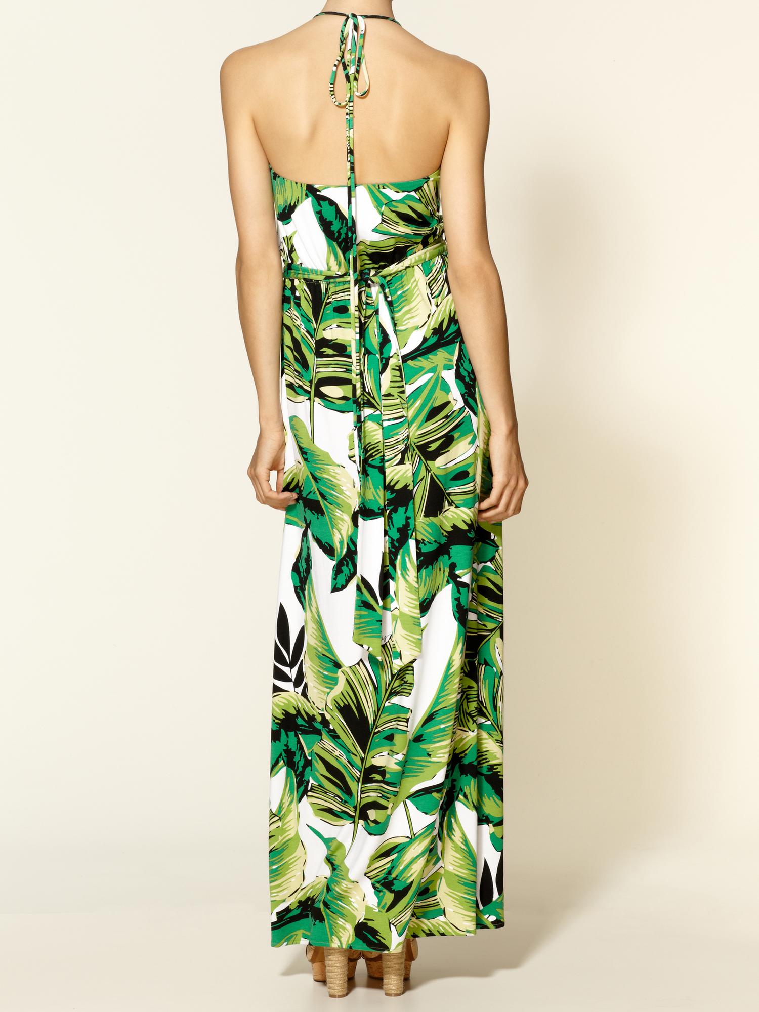 Milly Halter Banana Leaf Print Maxi Dress in Green (multi) | Lyst Milly Halter Banana Leaf Print Maxi Dress in Green (multi) | Lyst