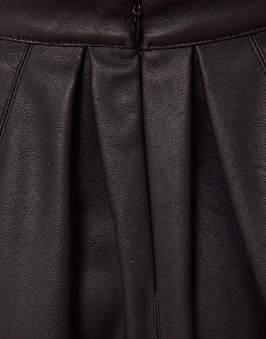 Lyst Asos Collection Skater Skirt In Leather Look In Black