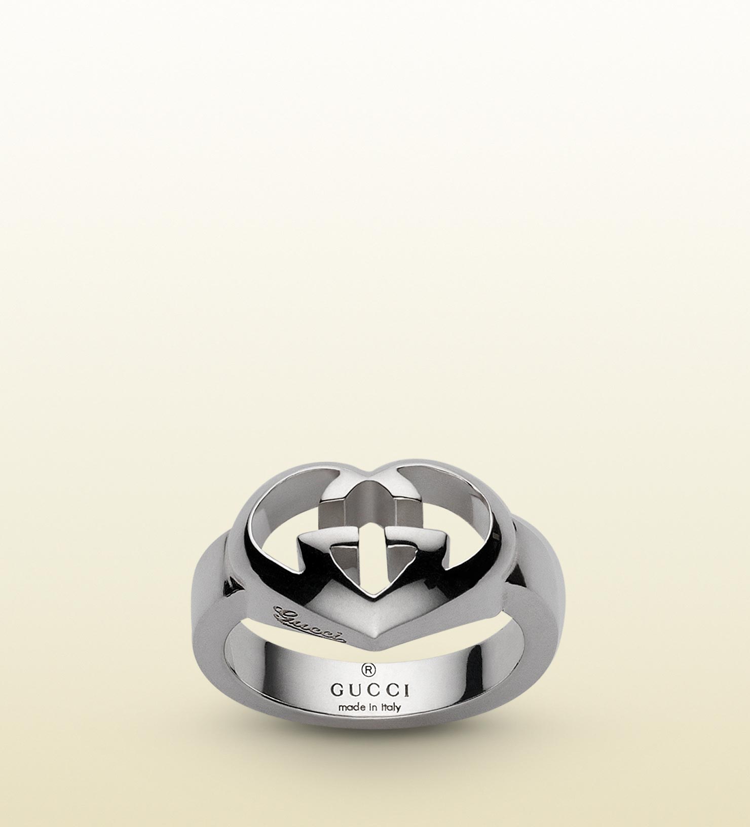 Gucci Heart-shaped Interlocking G Ring in Metallic | Lyst