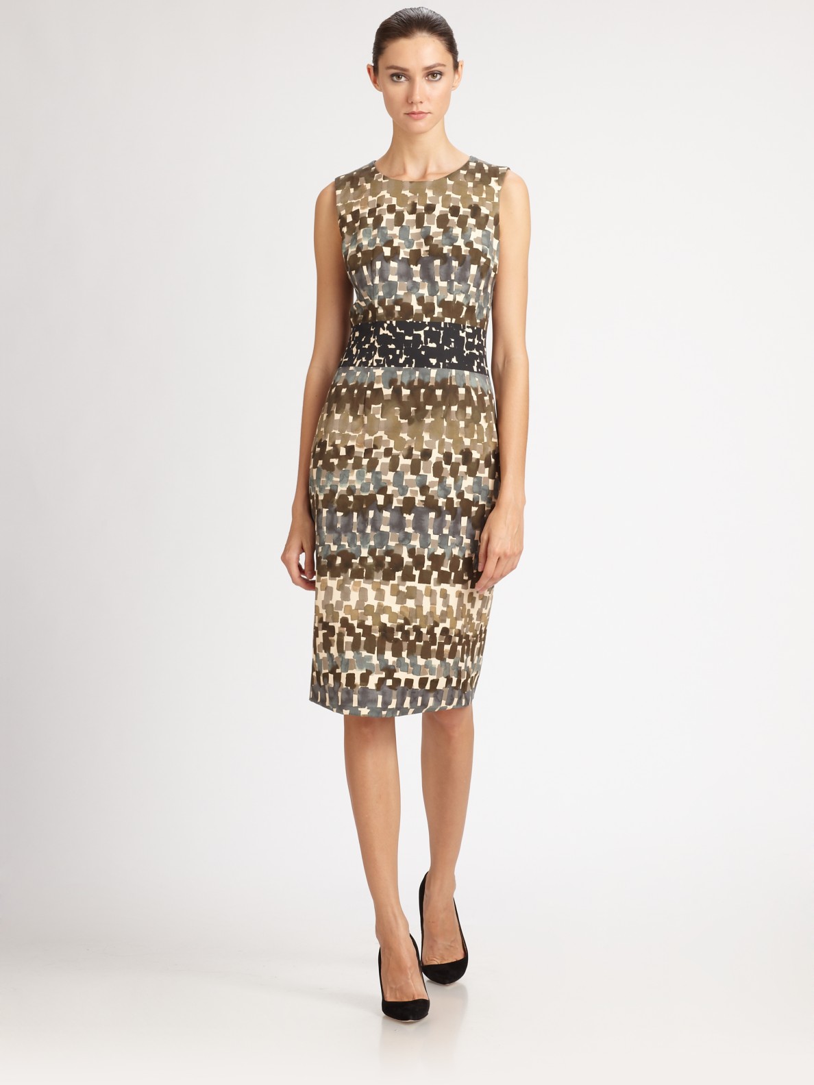 Lyst - Carolina Herrera Printed Dress in Green Lyst - Carolina Herrera Printed Dress in Green