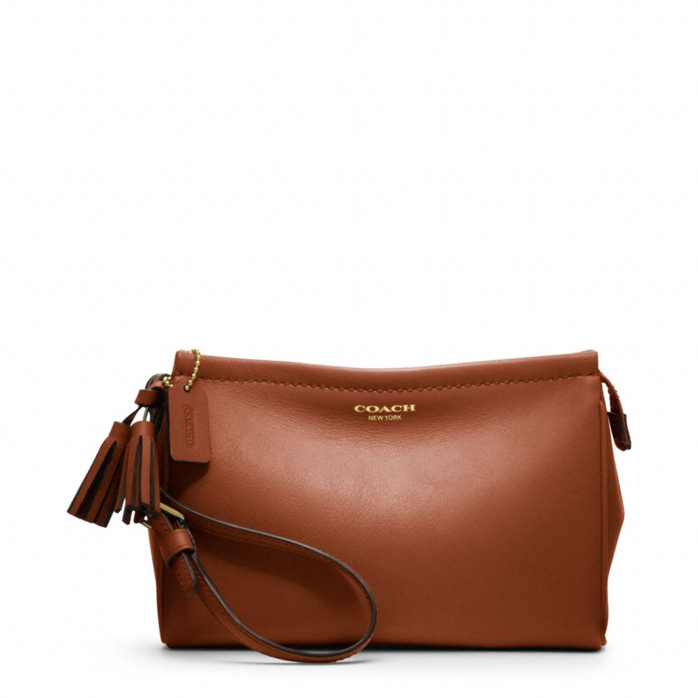 COACH Legacy Leather Large Wristlet in Brown | Lyst