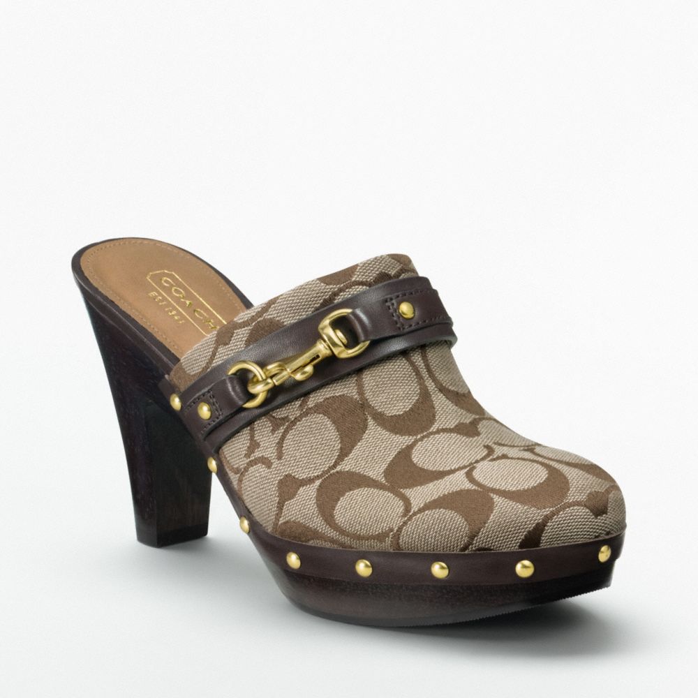 COACH Isadora Clog in Khaki/Chestnut (Brown) - Lyst