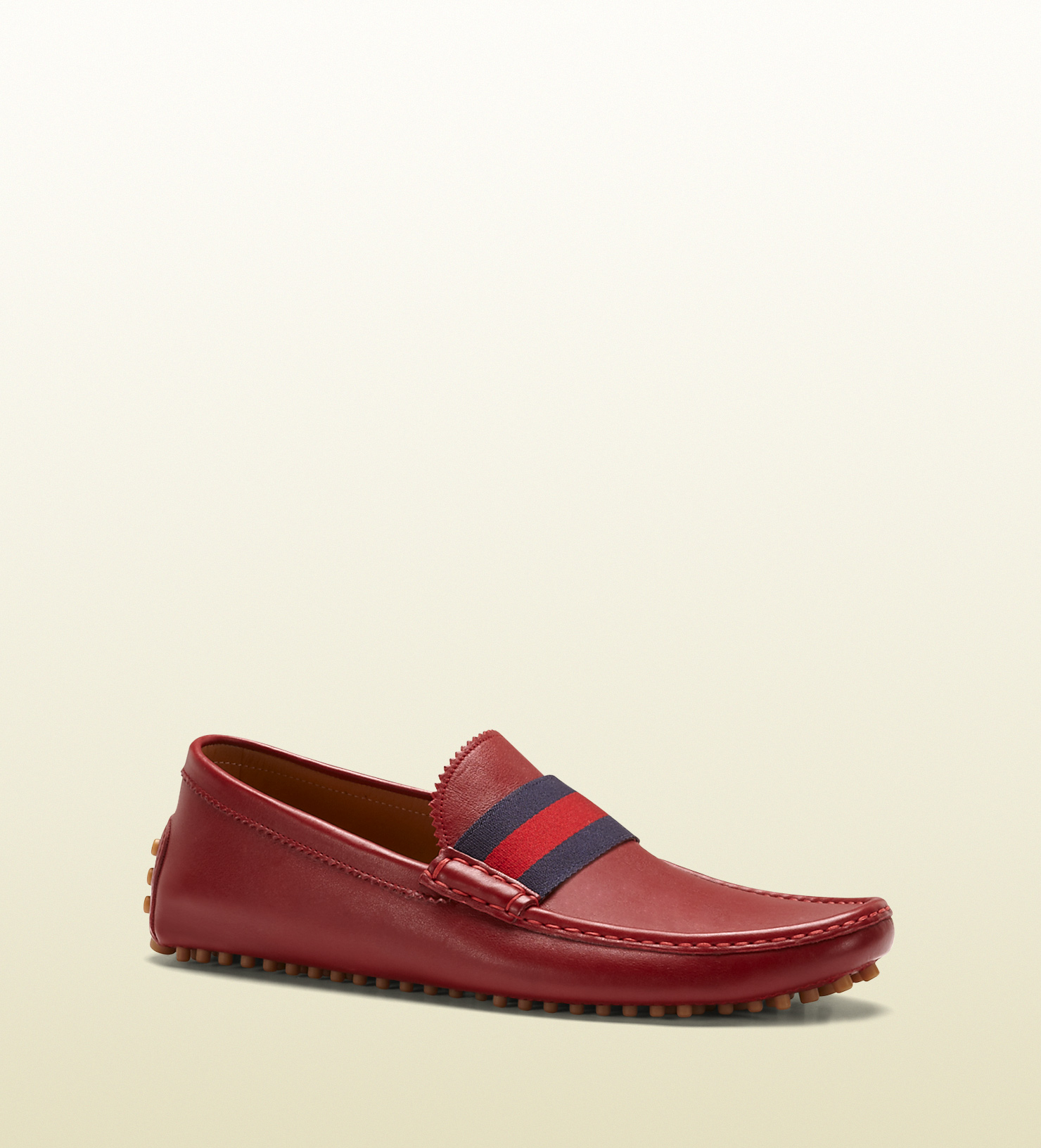Gucci Light Red Soft Leather Pebble Bottom Driver in Red for Men | Lyst