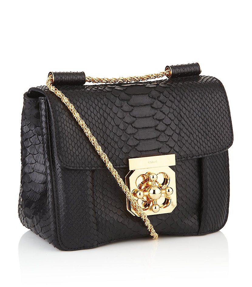 Chloé Elsie Python Small Shoulder Bag In Black Lyst