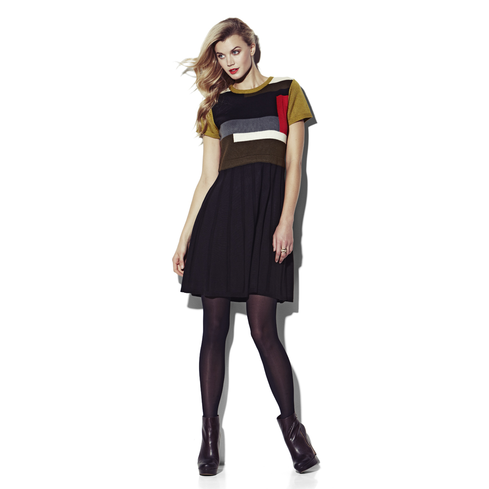 Lyst Vince Camuto Colorblock Sweater Dress In Black
