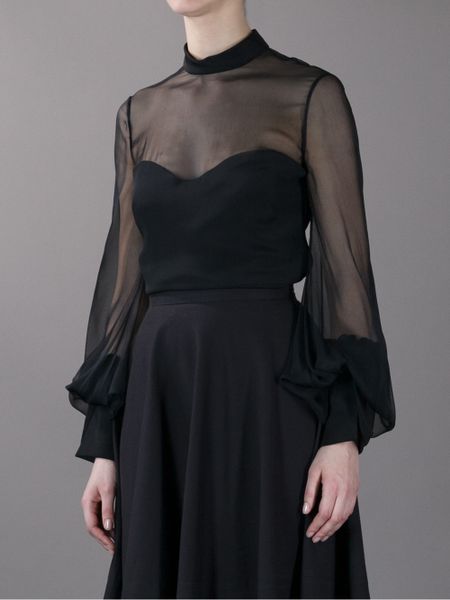 Sheer Black Blouses