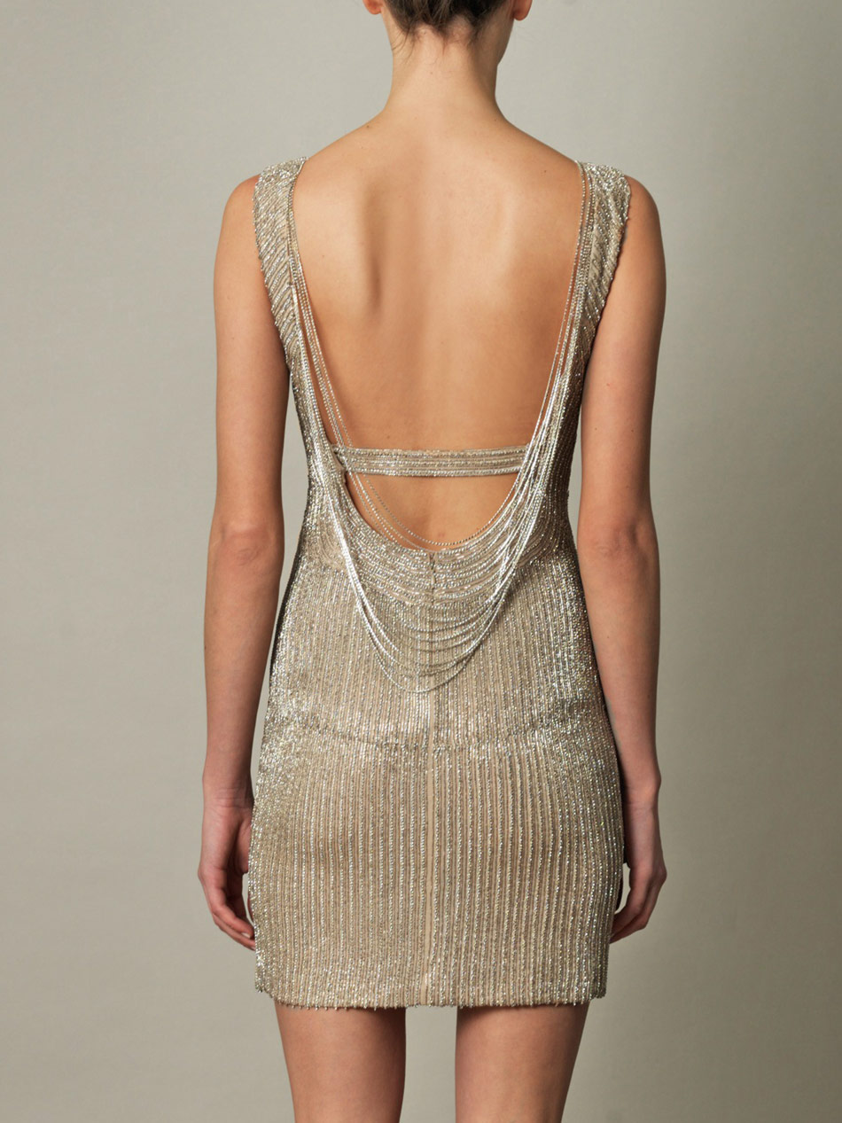 Lyst Stella Mccartney Jessie Embellished Silk Dress In Natural