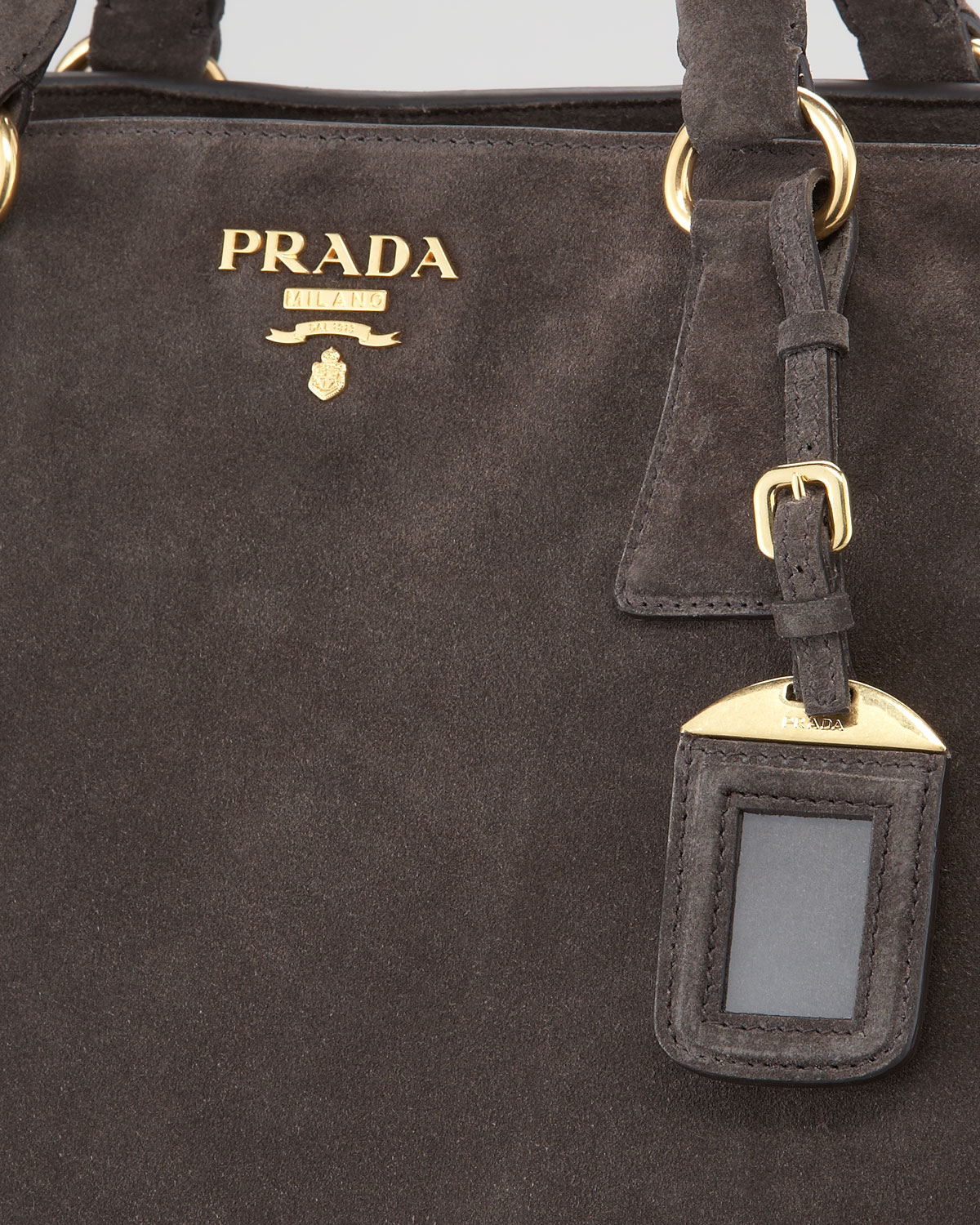 Prada Suede Tote Bag in Brown - Lyst