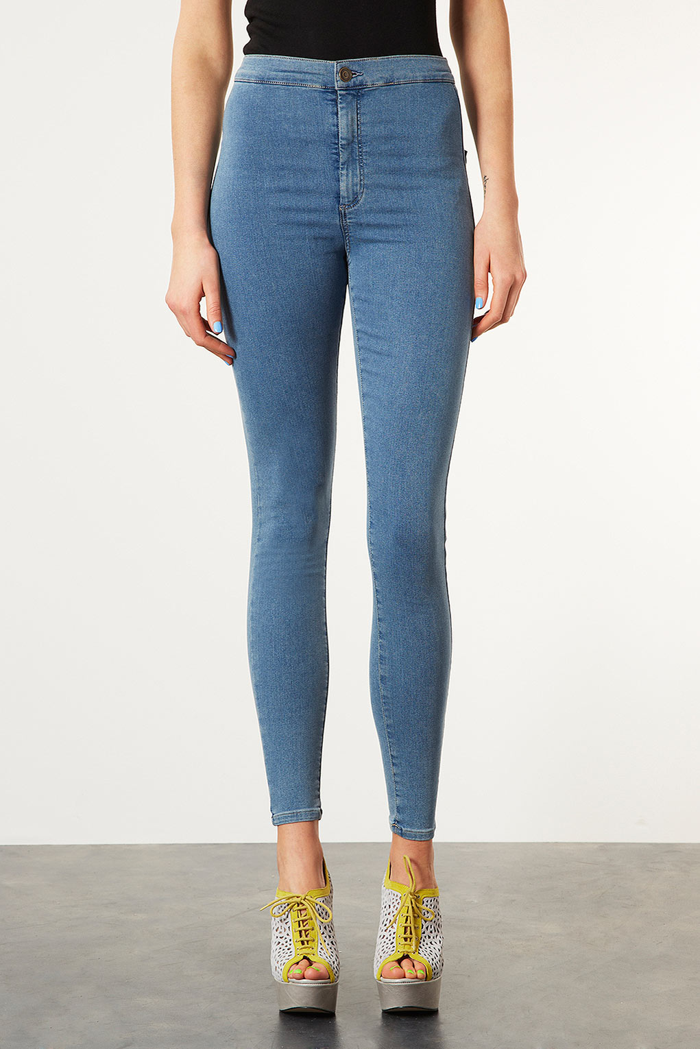 TOPSHOP Moto Vintage Joni Jeans in Mid Stone (Blue) - Lyst