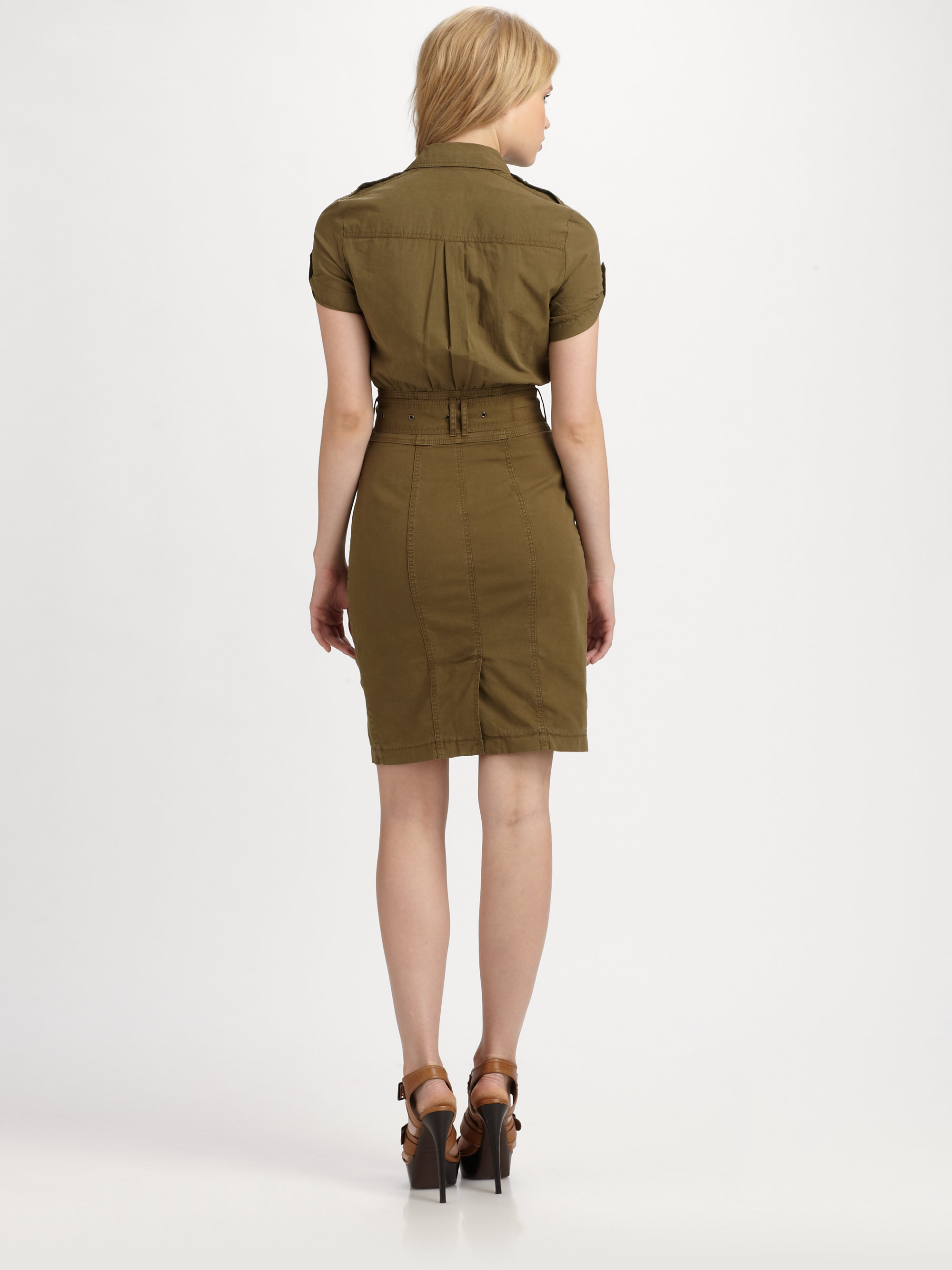 Lyst - Burberry Brit Stretch Cotton Cargo Dress in Natural Lyst - Burberry Brit Stretch Cotton Cargo Dress in Natural