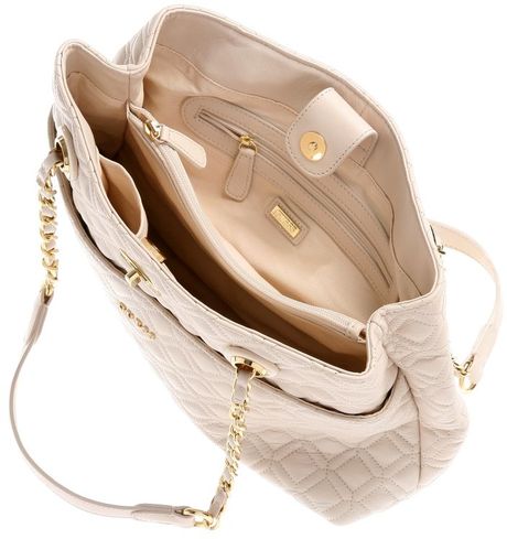 Guess Quilted Leather Tote Bag in Beige (stone) | Lyst