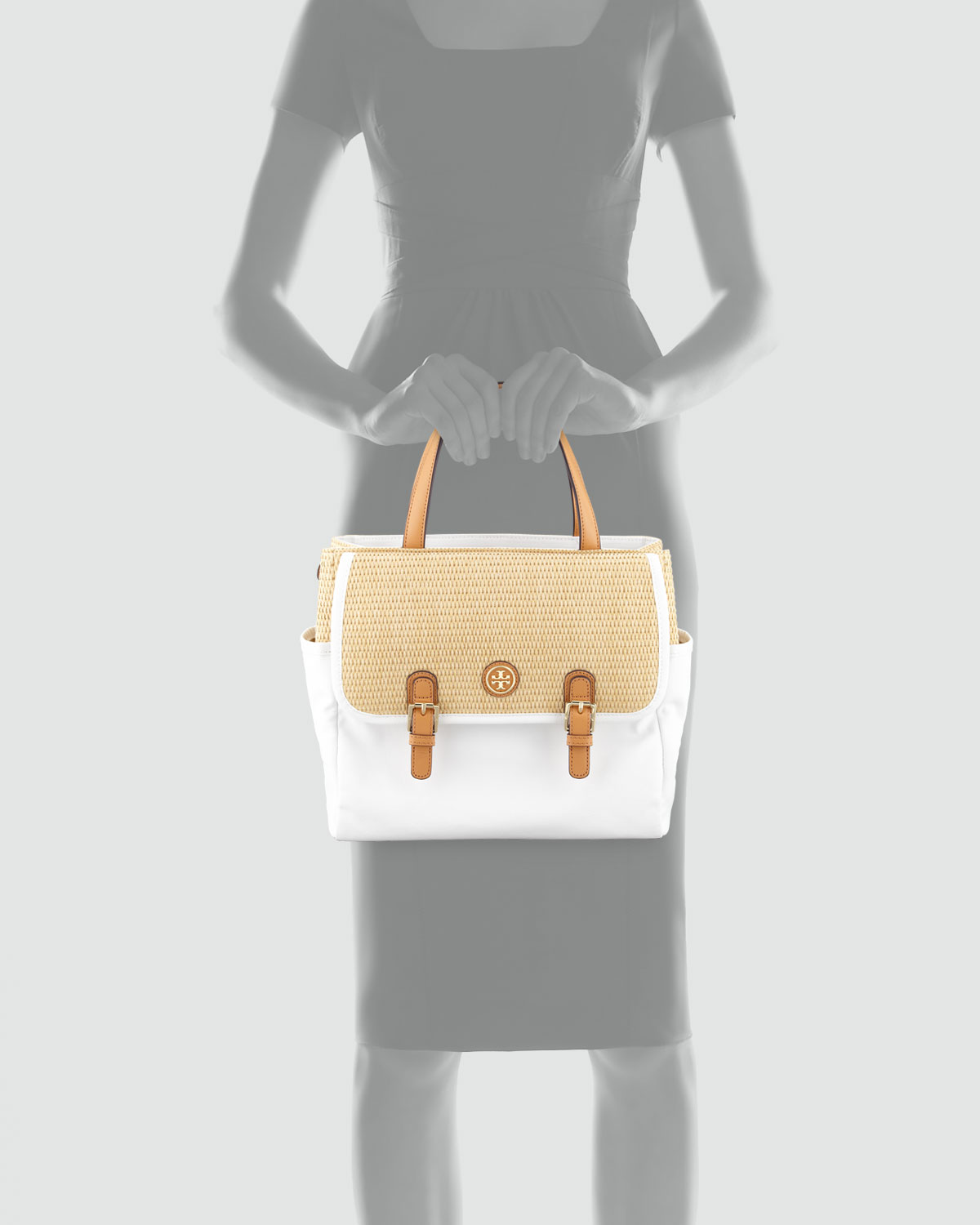 Tory Burch Pierson Mini Beach Tote Bag in Natural - Lyst