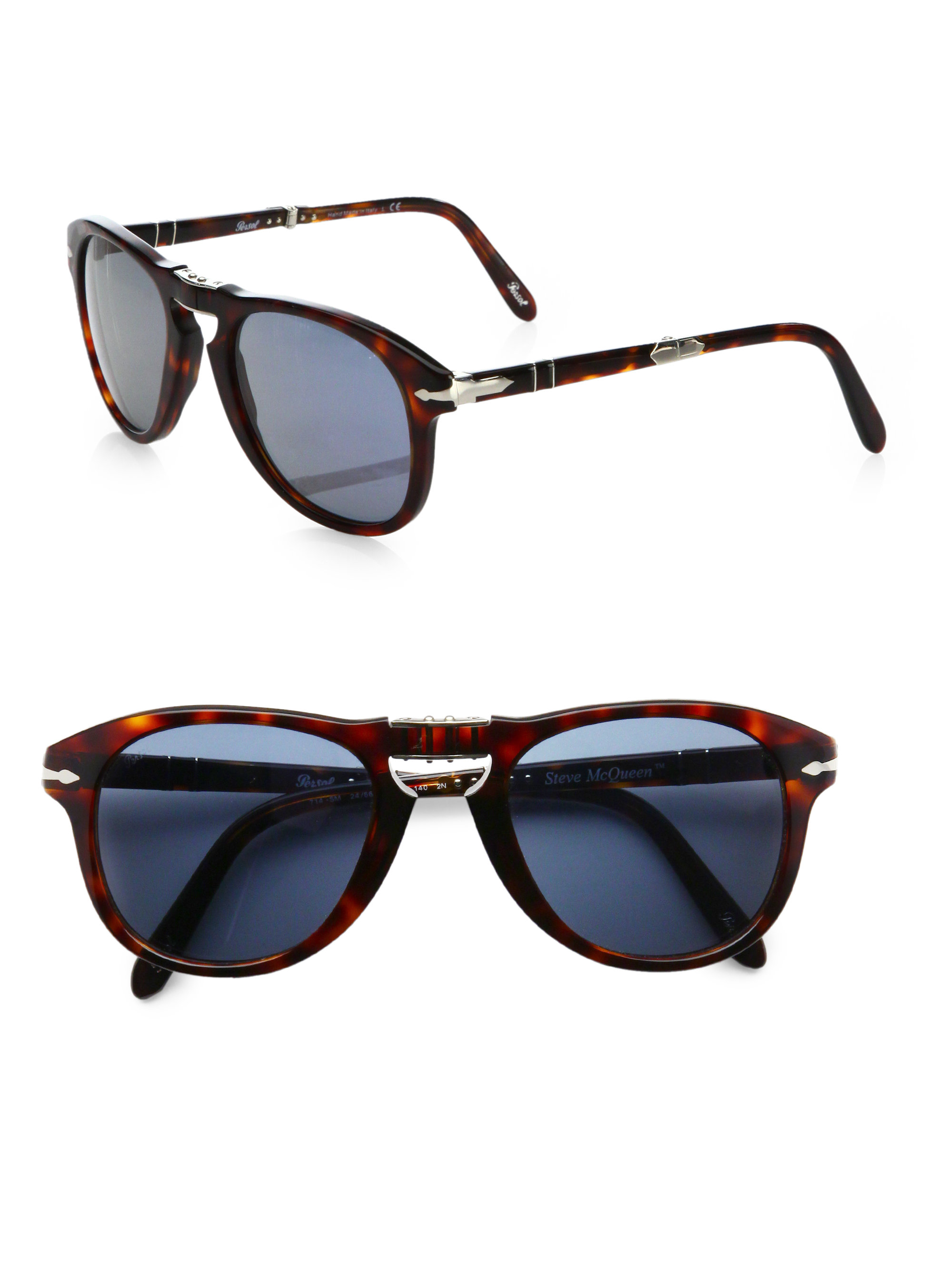 Persol Vintage Folding Keyhole Sunglasses In Blue Black Brown For Men Lyst