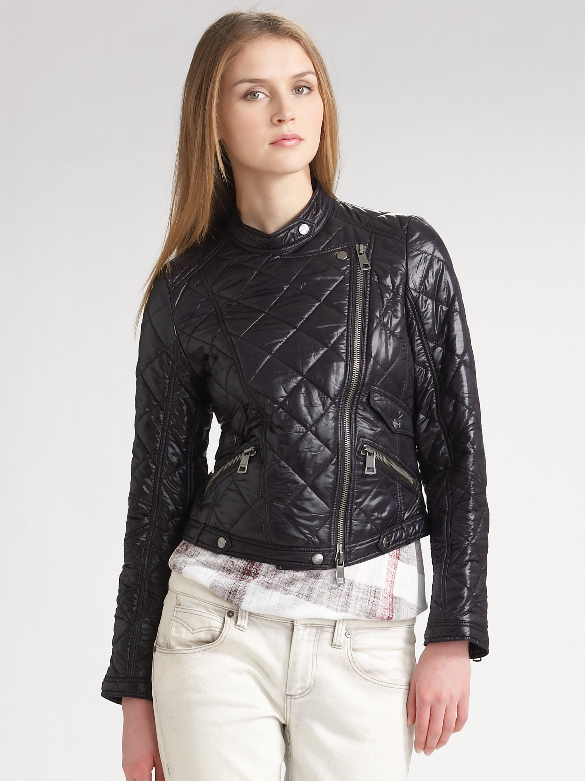 Lyst - Burberry Brit Cropped Quilted Jacket in Black Lyst - Burberry Brit Cropped Quilted Jacket in Black