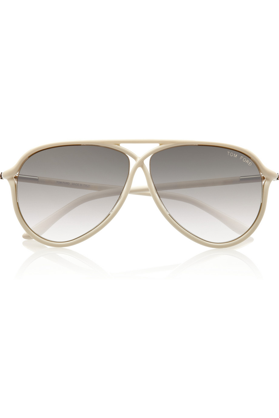 Tom Ford Aviator Style Acetate Sunglasses In White Natural Lyst