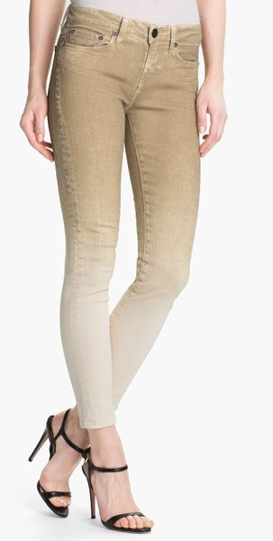 Vince Colored Ankle Skinny Stretch Jeans Khaki in Khaki | Lyst