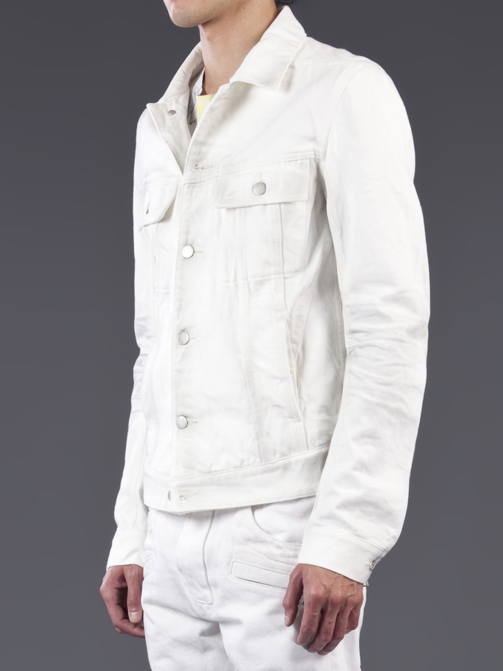 Balmain Denim Jacket in White for Men - Lyst