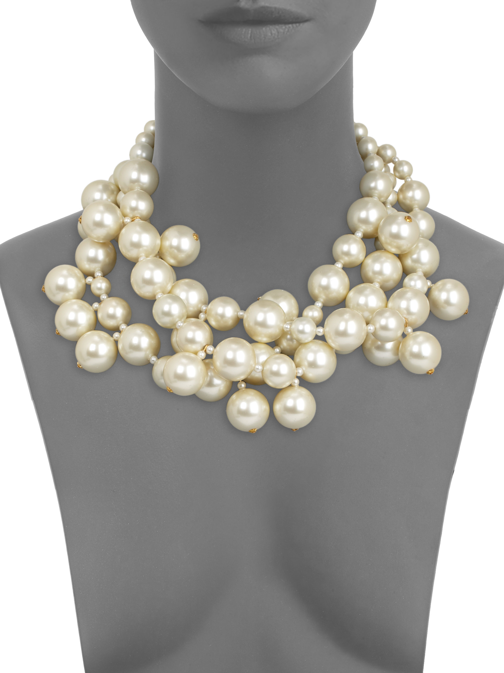 Kenneth jay lane Faux Pearl Multi-strand Necklace in White (ivory) | Lyst Kenneth jay lane Faux Pearl Multi-strand Necklace in White (ivory) | Lyst