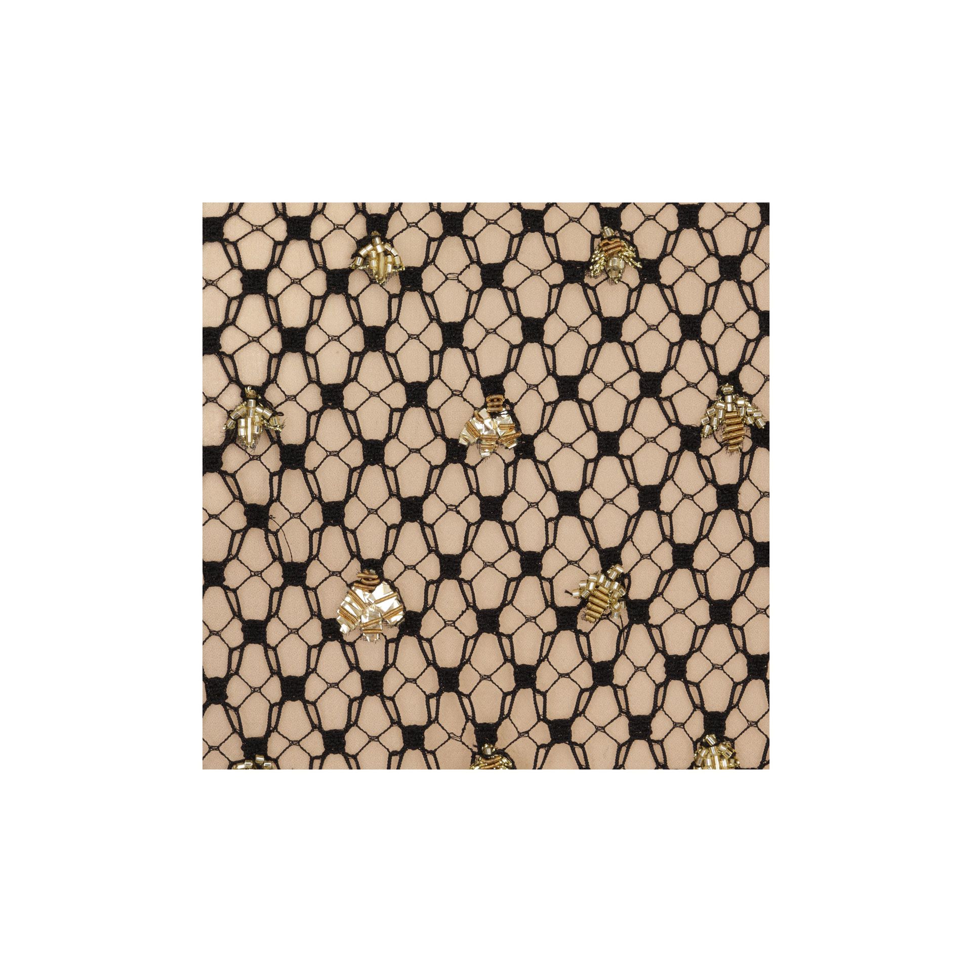 Alexander Mcqueen Bee Embroidered Honeycomb Tulle Top In Black Lyst