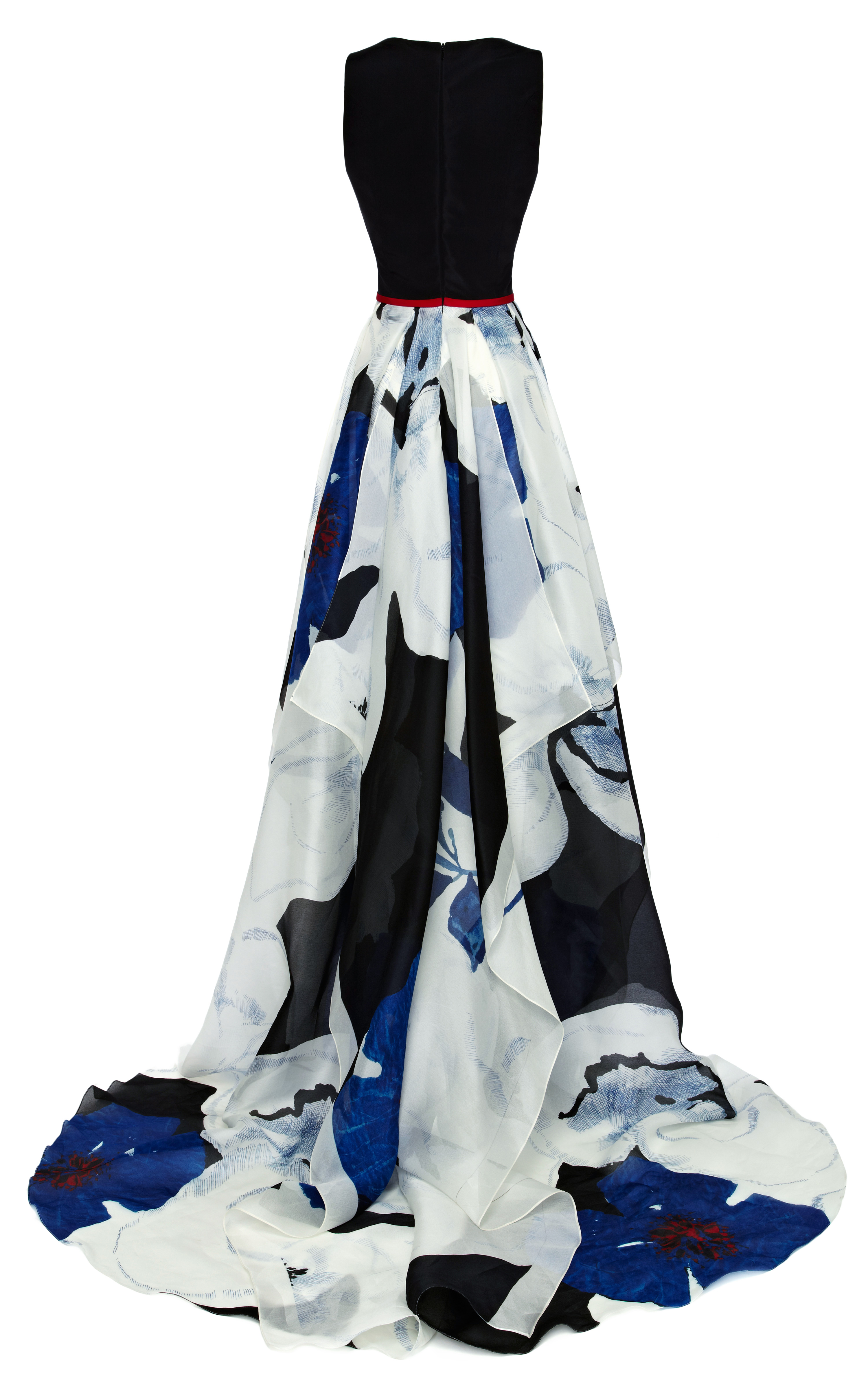 Carolina herrera Floral Printed Organza Dress in Blue (White/Red/Black ... Carolina herrera Floral Printed Organza Dress in Blue (White/Red/Black ...