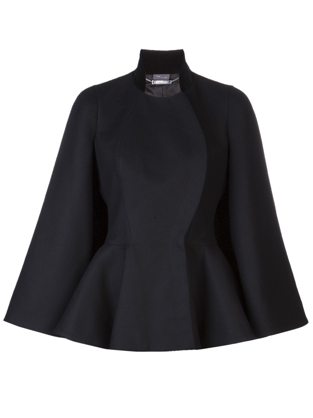 Alexander mcqueen Capelet Button Jacket in Black | Lyst