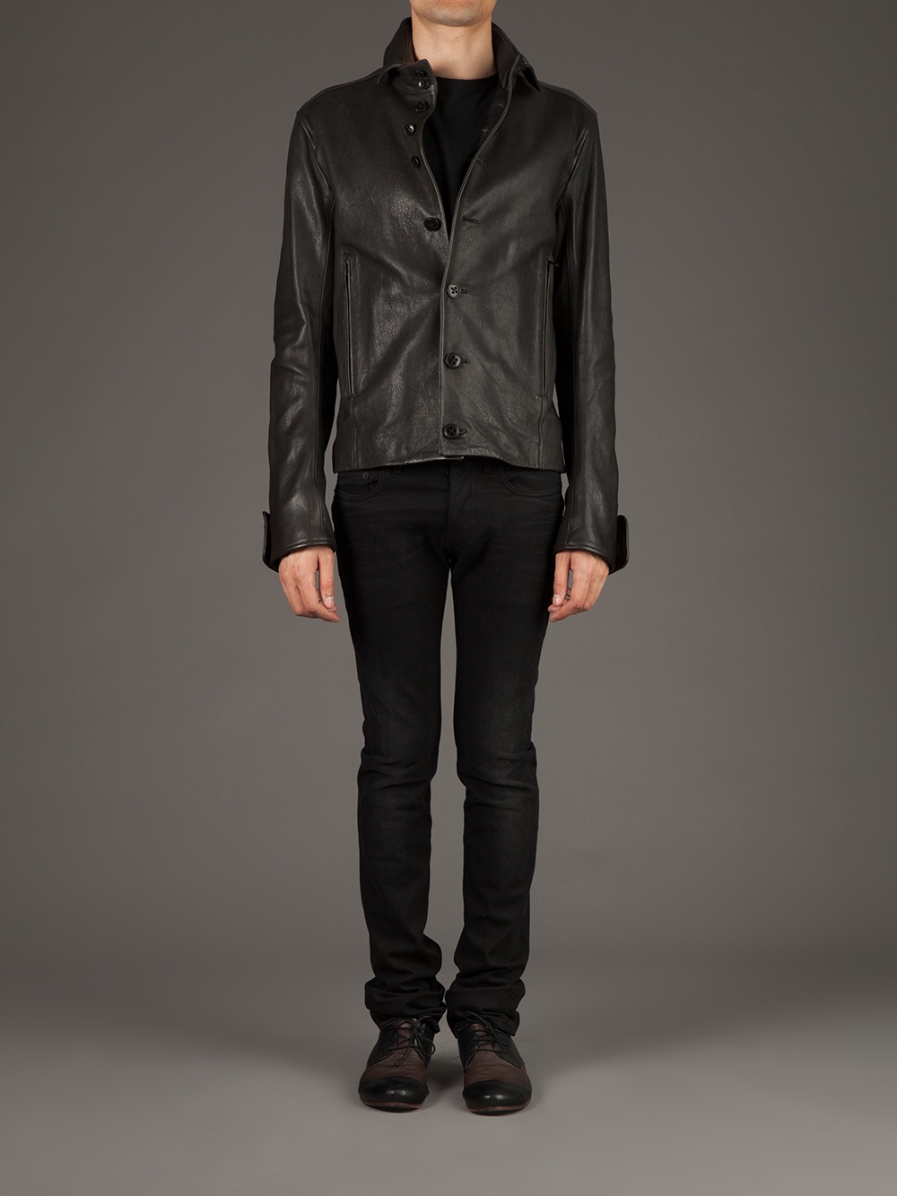 Ann Demeulemeester Leather Jacket in Black for Men - Lyst