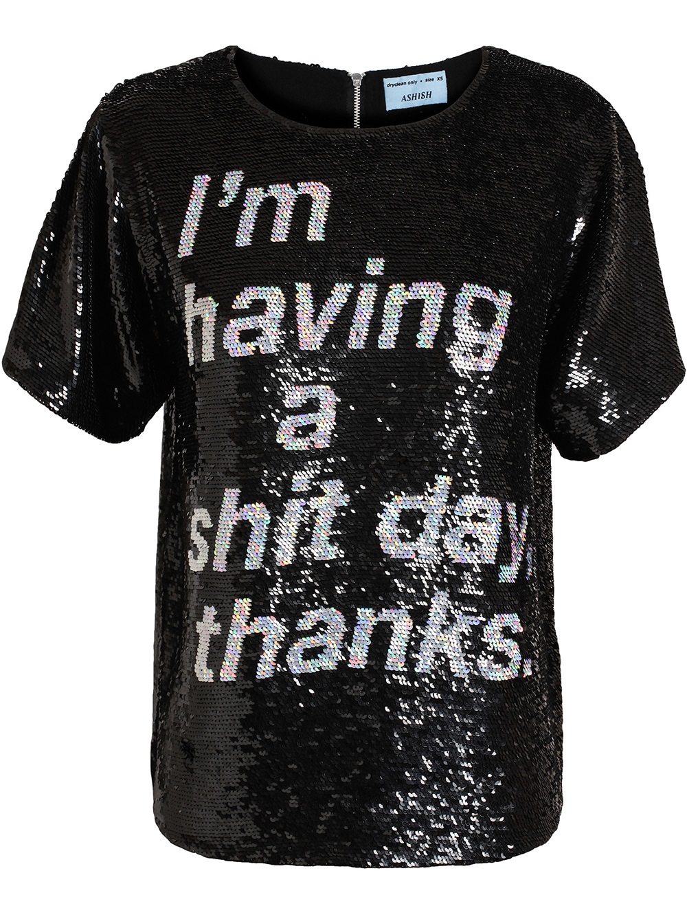 Ashish Shit Day Sequin T-shirt in Black | Lyst