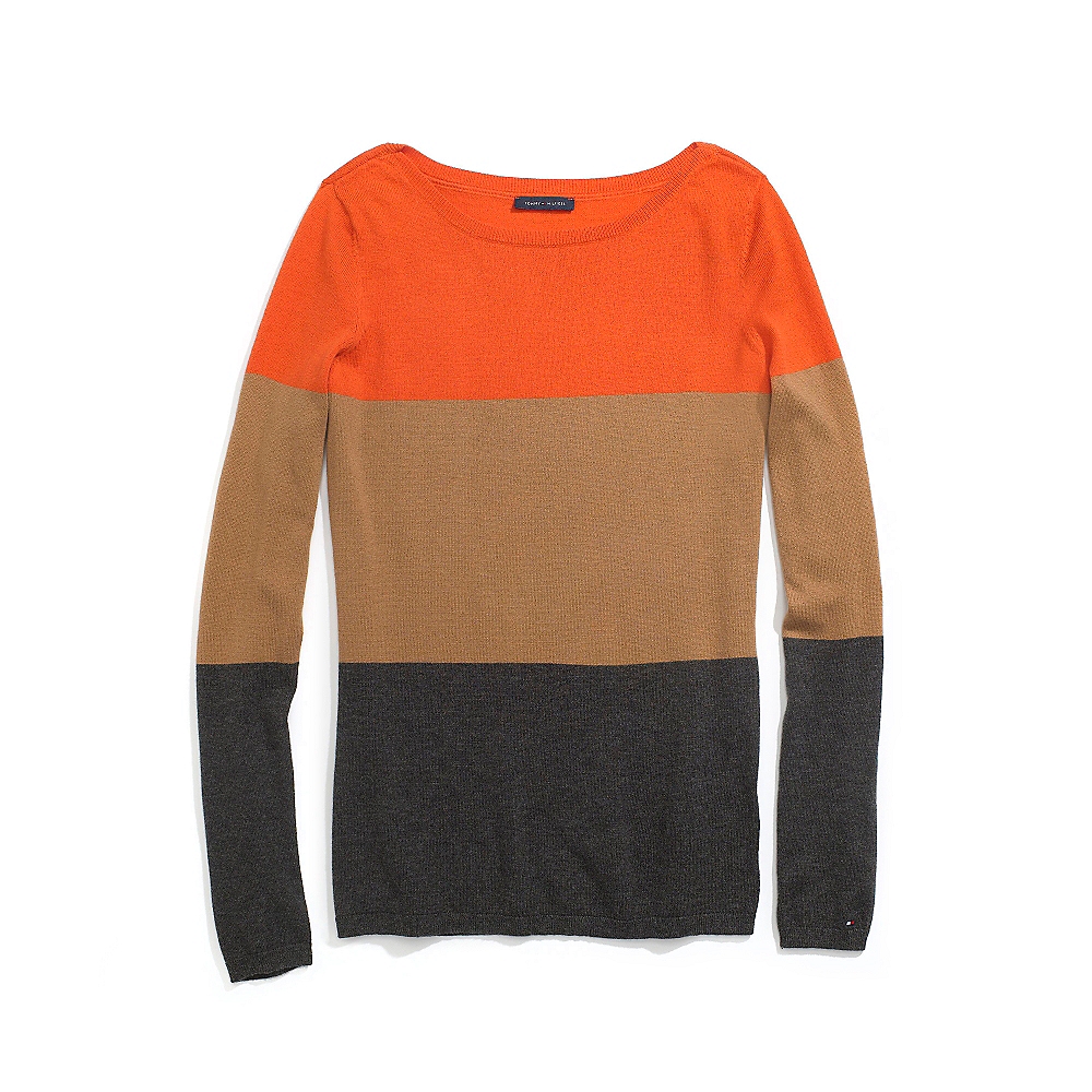 Tommy Hilfiger Colorblock Multi Stripe Sweater In Multicolor Pureed