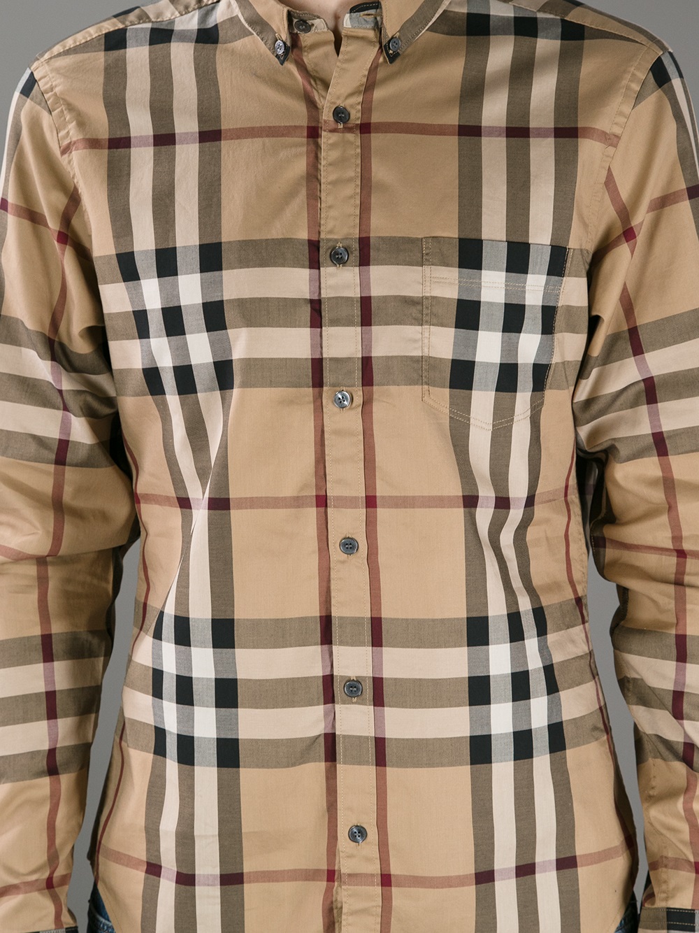 Burberry Brit Cotton Checked Shirt in Beige (Natural) for Men - Lyst