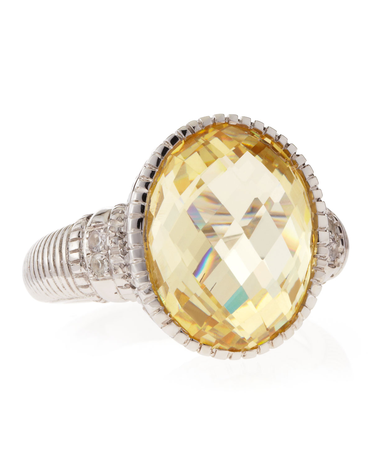 Judith ripka Canary Crystal Oval Ring Size 7 in Metallic | Lyst
