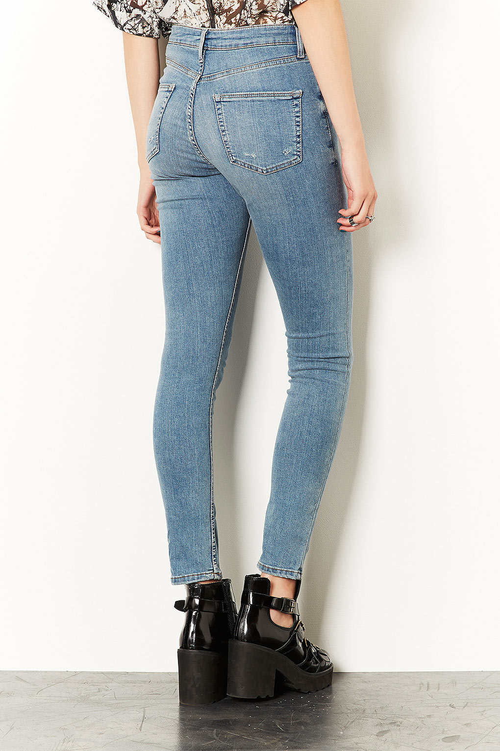 Lyst - Topshop Moto Light Vintage Jamie High Waisted Jeans in Blue Lyst - Topshop Moto Light Vintage Jamie High Waisted Jeans in Blue