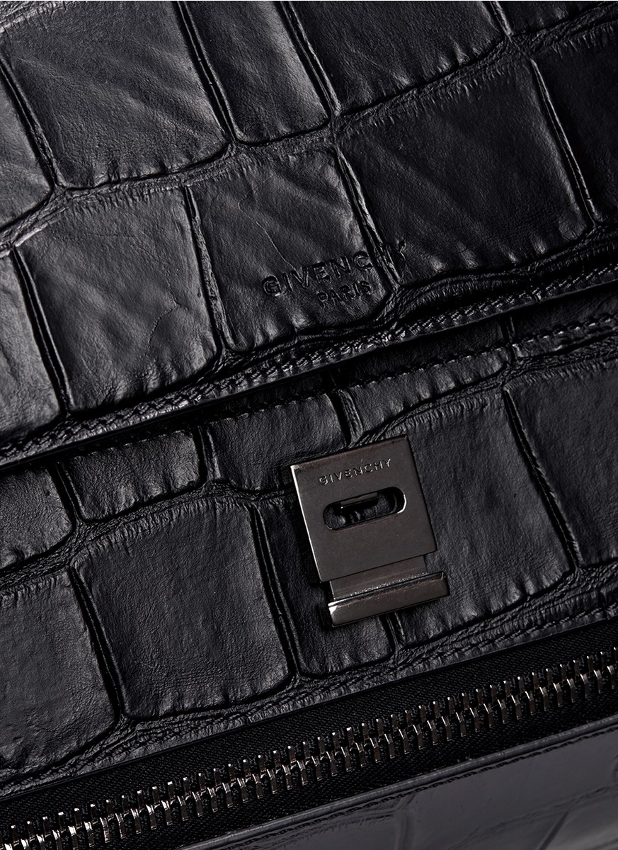 Givenchy Croc Embossed Leather Handbag | semashow.com