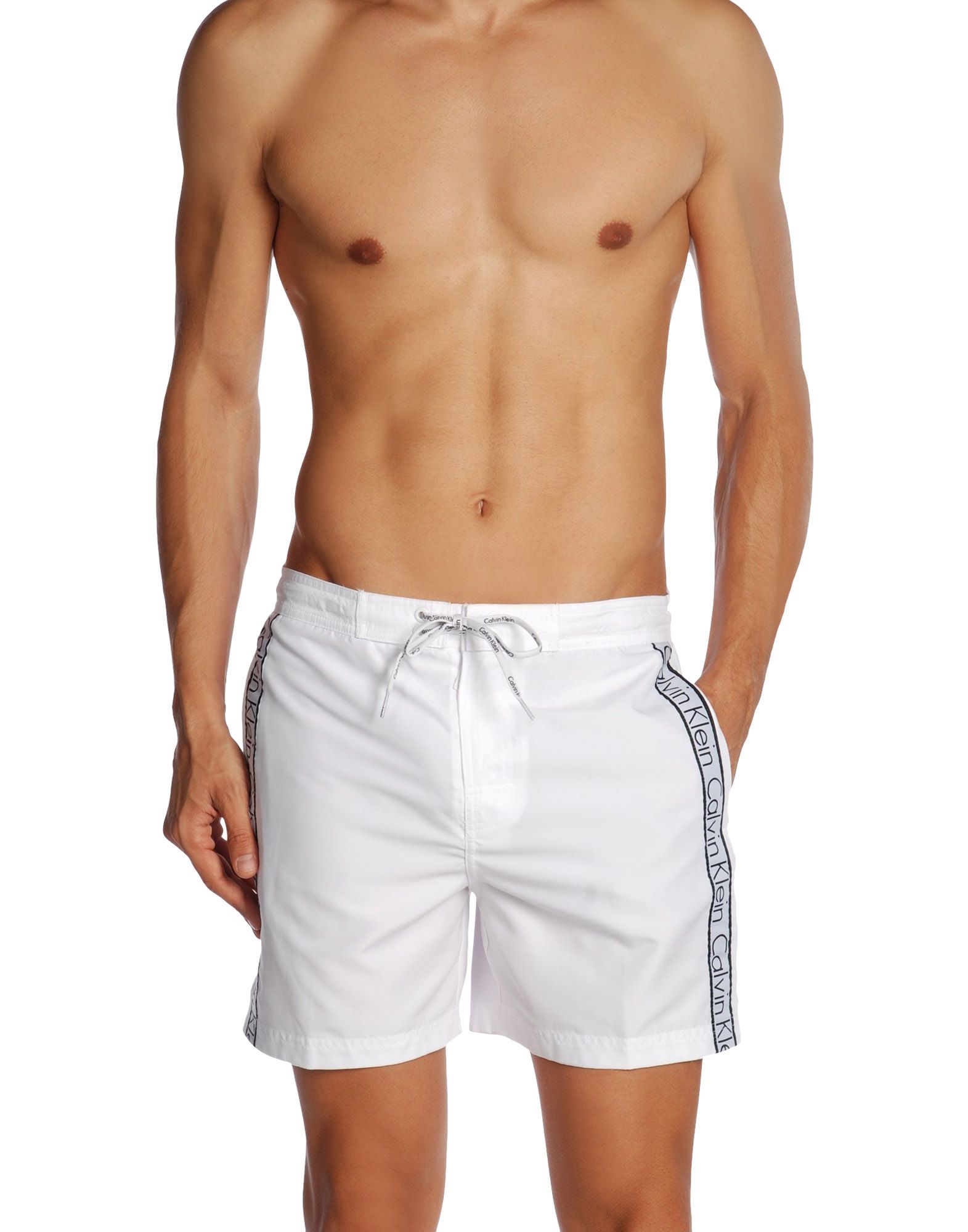Calvin Klein Swimming Trunks In White For Men Lyst