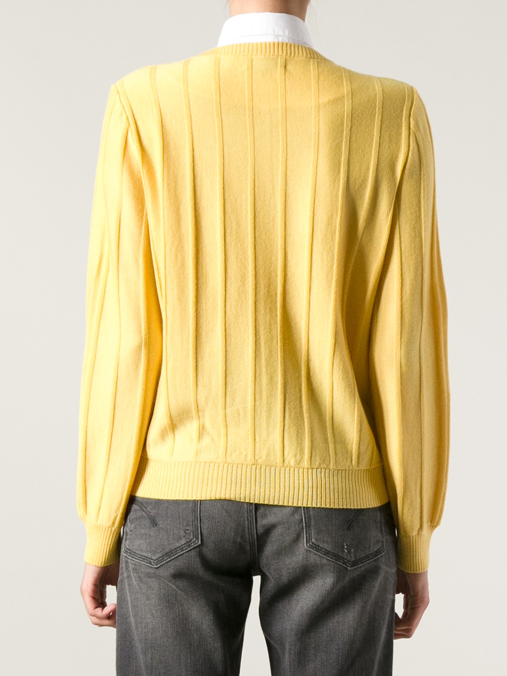 A.p.c. Button Up Cardigan in Yellow | Lyst