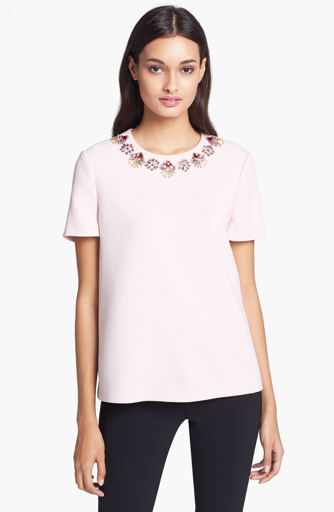 Kate Spade Alexandria Embellished Top in Pink (Rosy Dawn) | Lyst