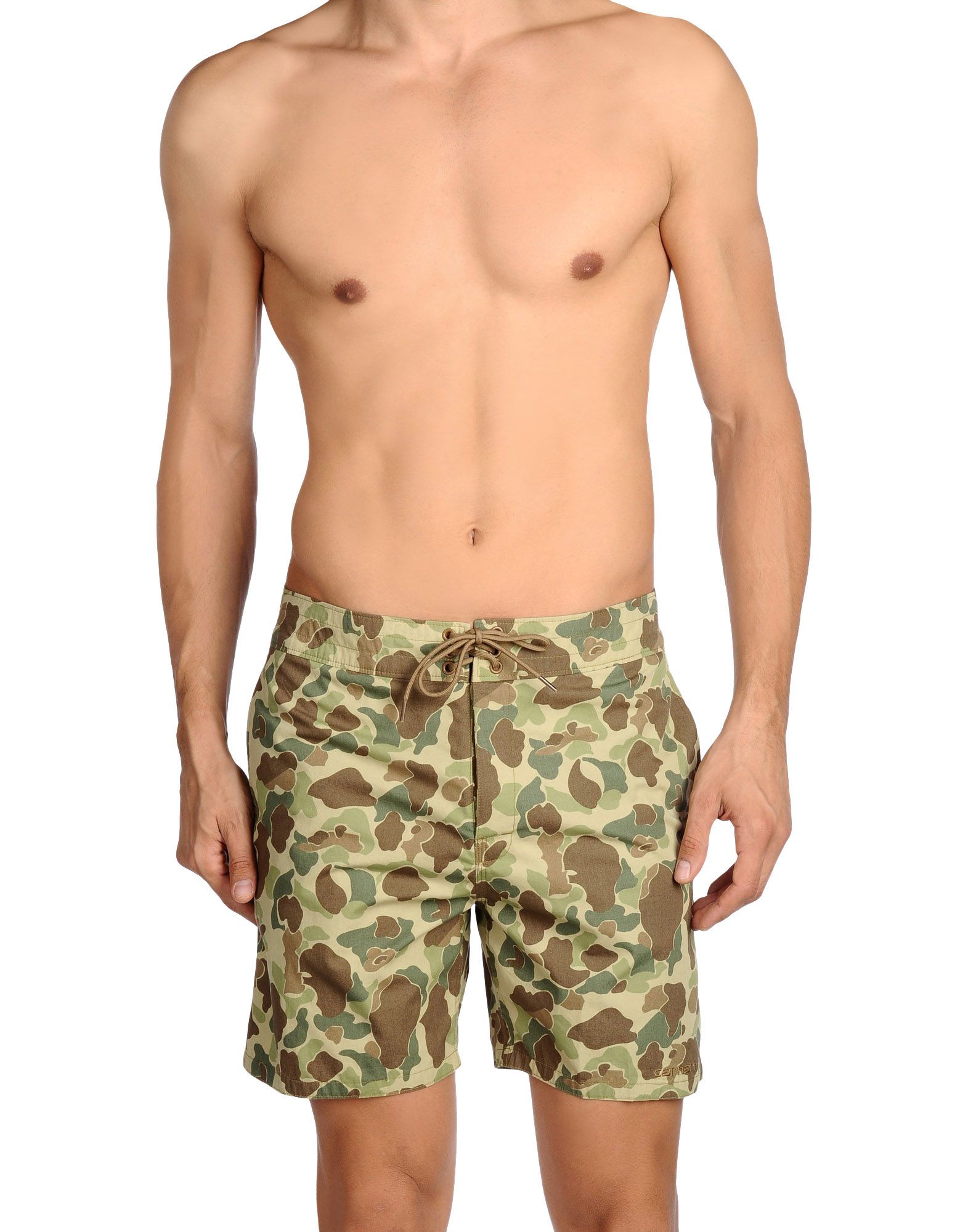 Carhartt Camouflage Swimming Trunks In Military Green Green For Men