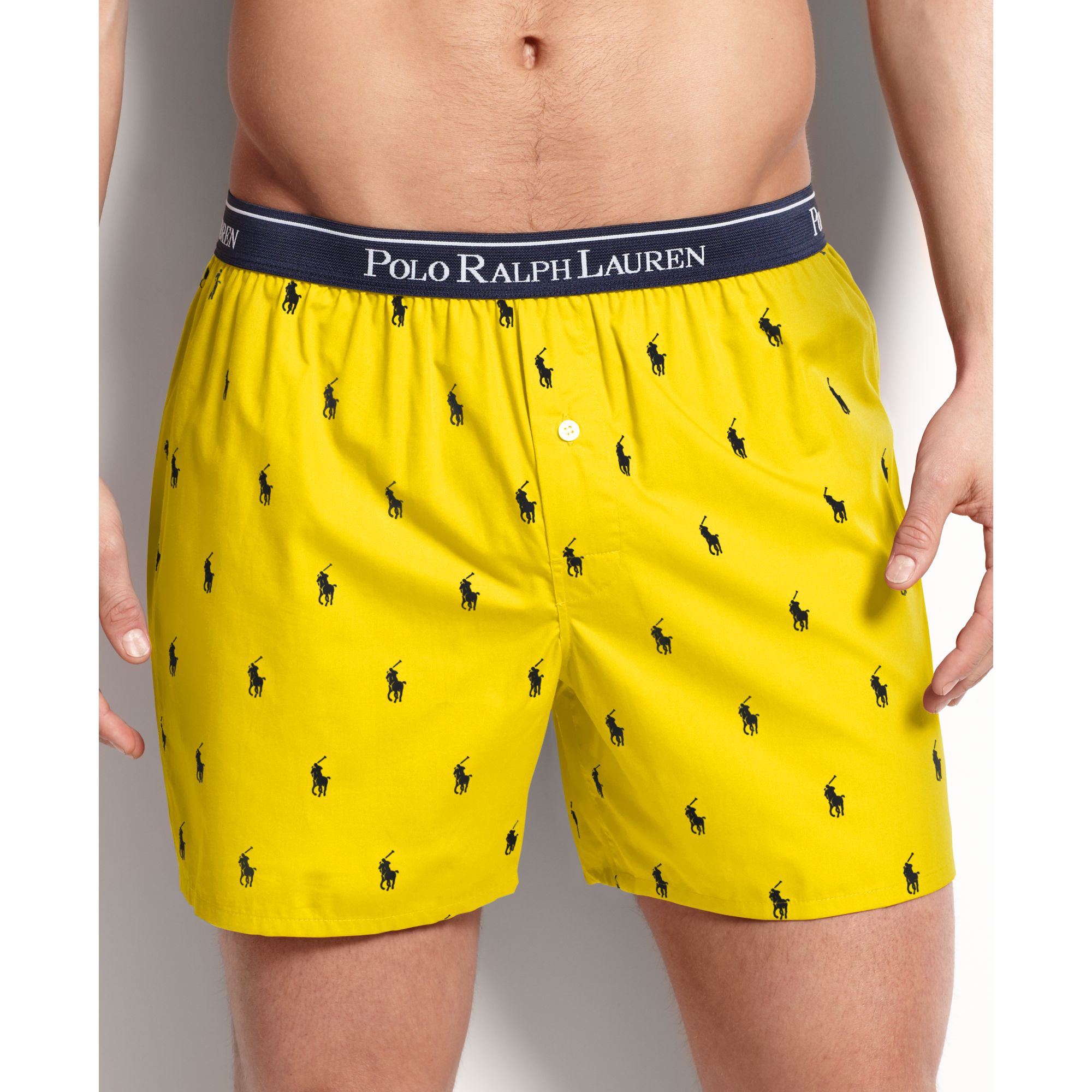 Ralph Lauren Elastic Waistband Polo Player Boxer in Yellow for Men | Lyst