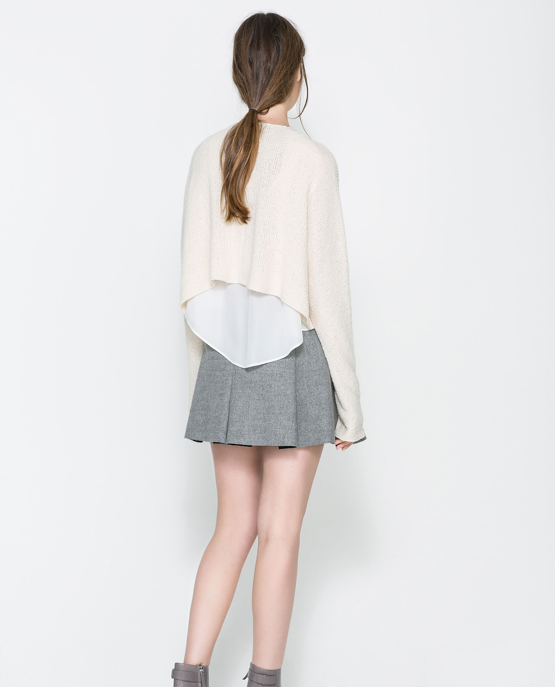Zara Studio Box Pleat Skirt in Gray | Lyst Zara Studio Box Pleat Skirt in Gray | Lyst