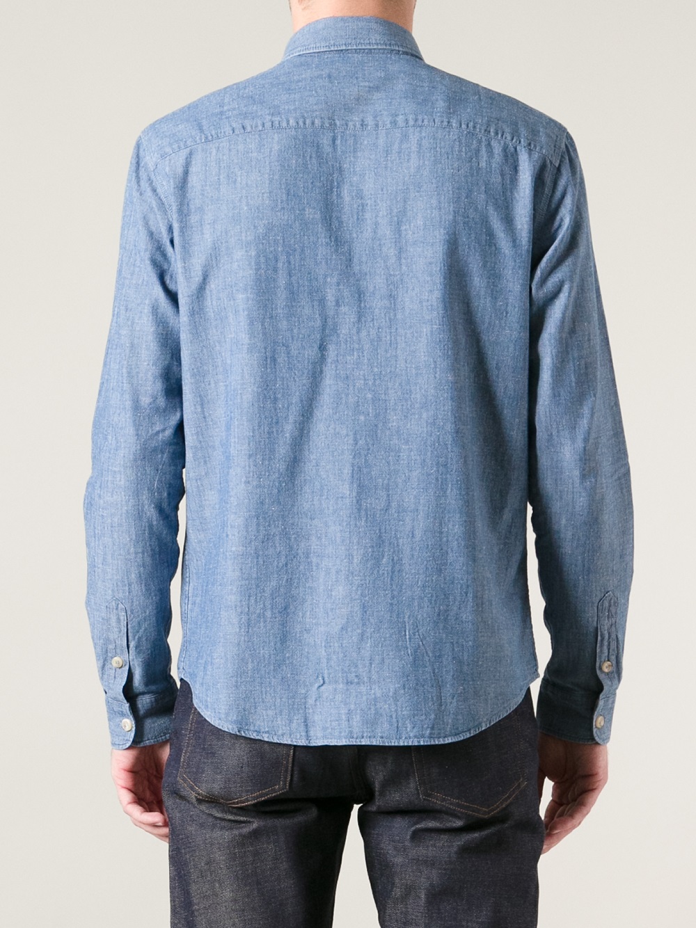 A.P.C. Chambray Work Shirt in Blue for Men - Lyst
