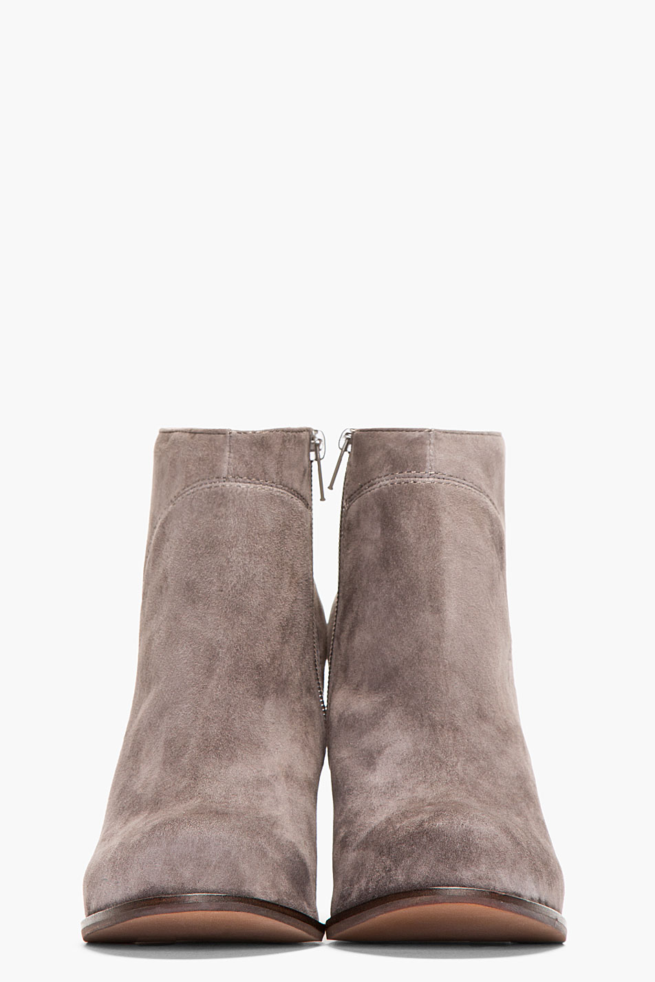 Lyst - Jeffrey Campbell Dark Grey Suede Hanger Ankle Boots in Gray
