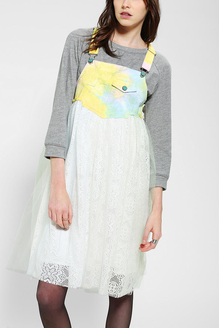 Lyst Urban Outfitters Jco Fiona Overall Dress In White
