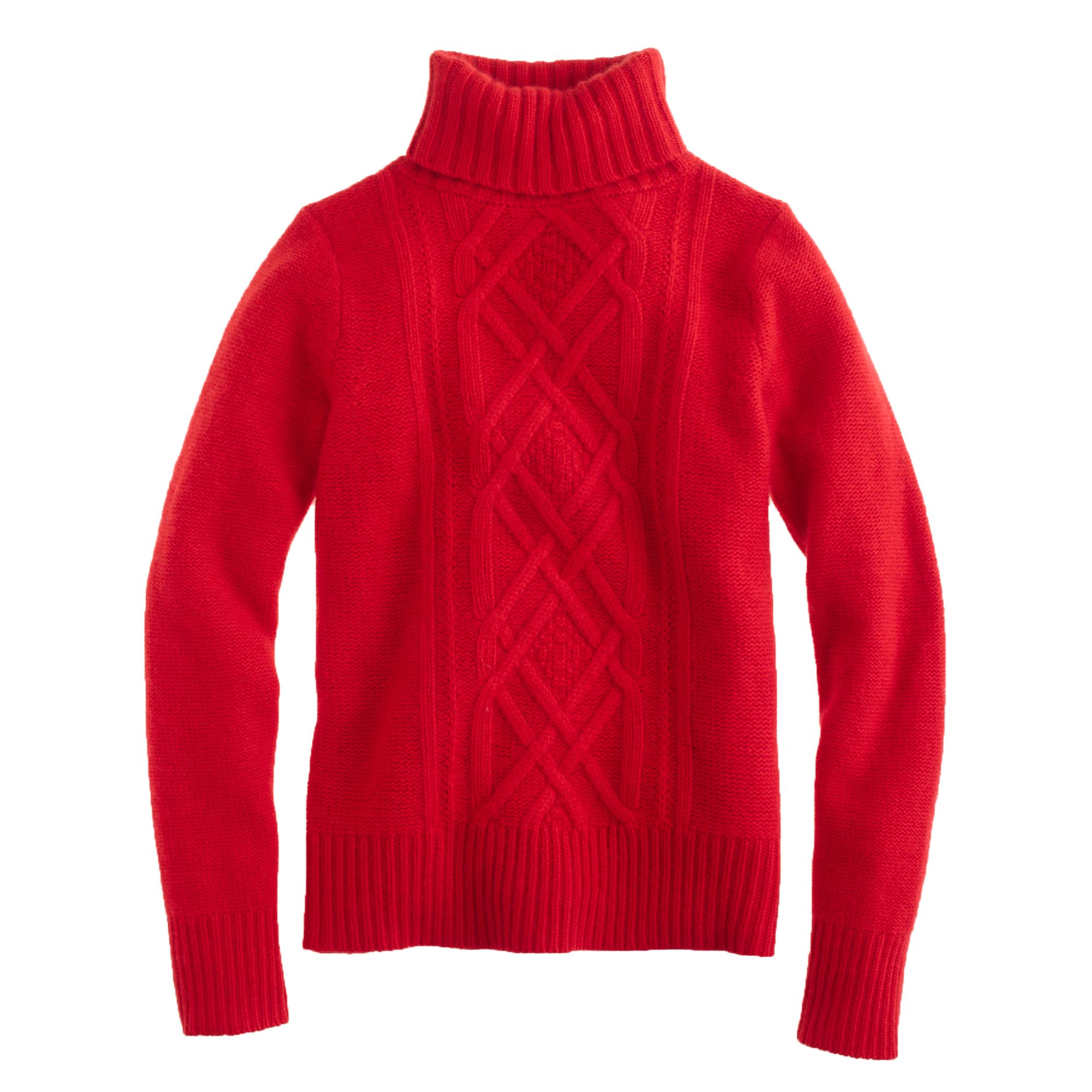 J Crew Preorder Cambridge Cable Turtleneck Sweater In Bright Cerise