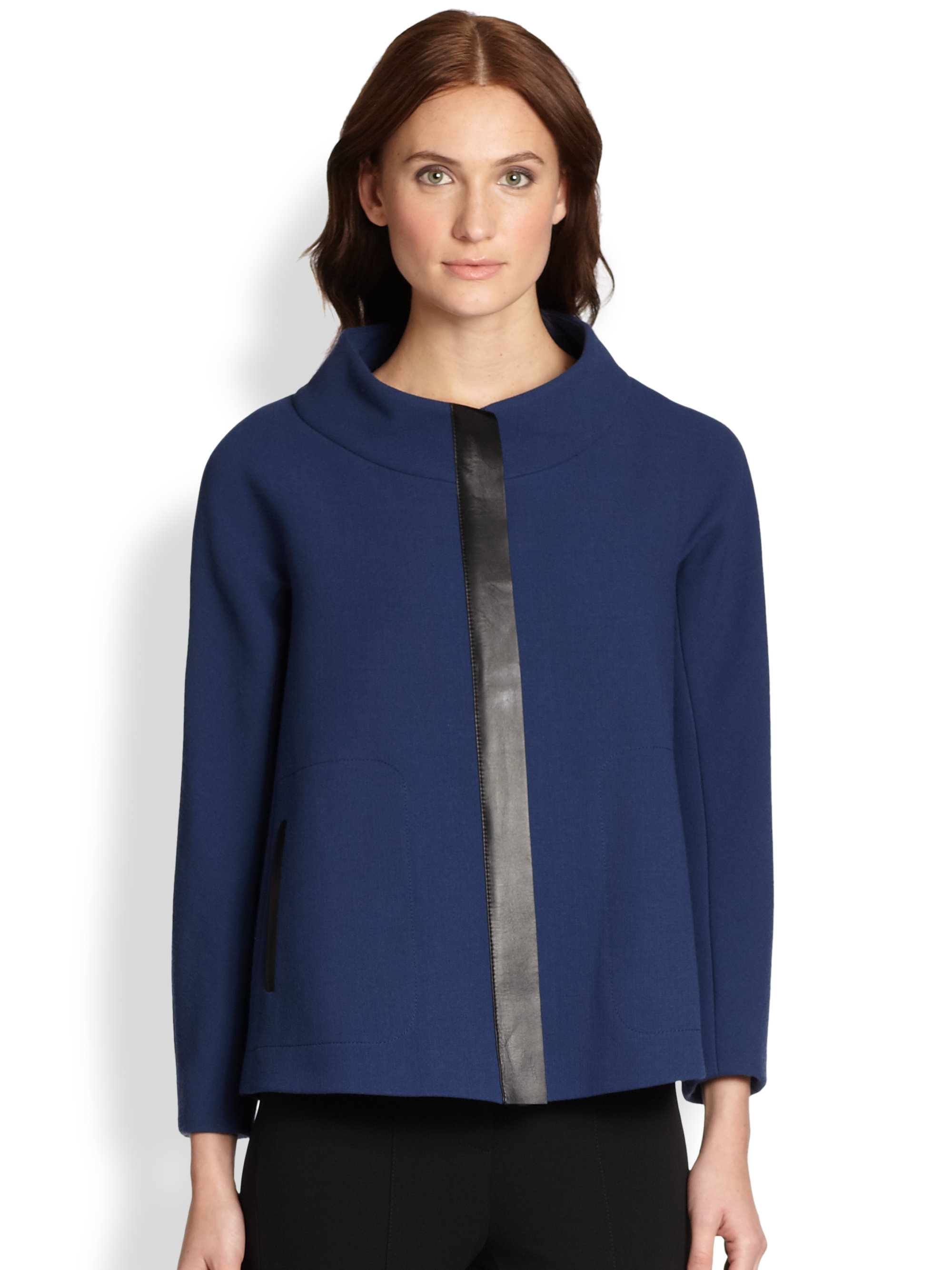Lafayette 148 new york Parissa Wool Swing Jacket in Blue | Lyst