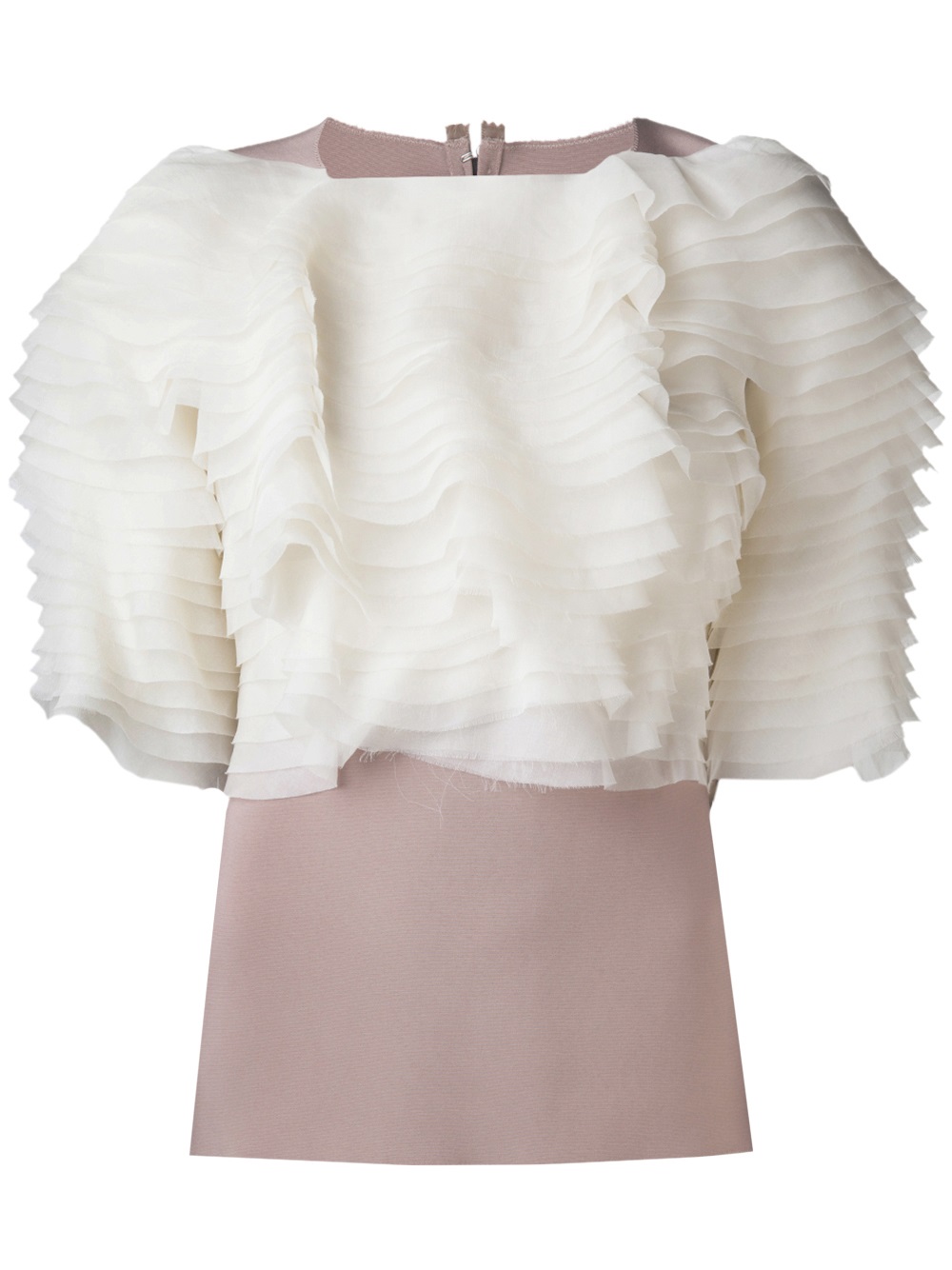 Lanvin Layered Ruffle Blouse in White - Lyst