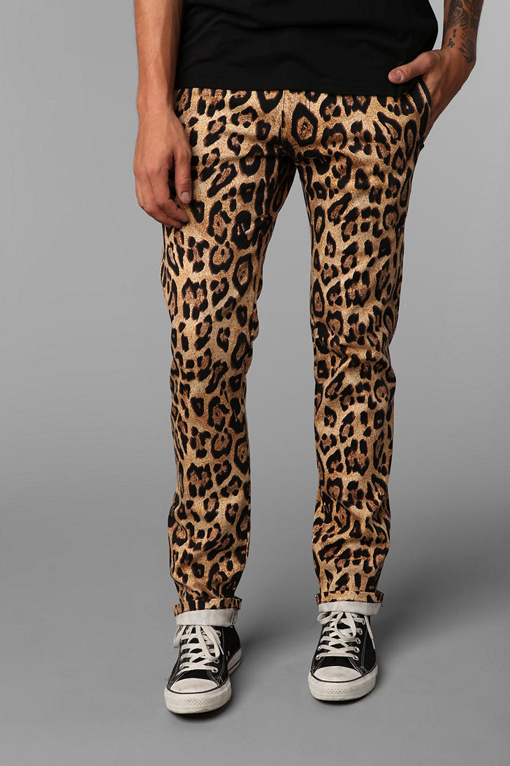 Urban Outfitters Tripp Nyc Leopard Print Topcat Pant In Metallic For