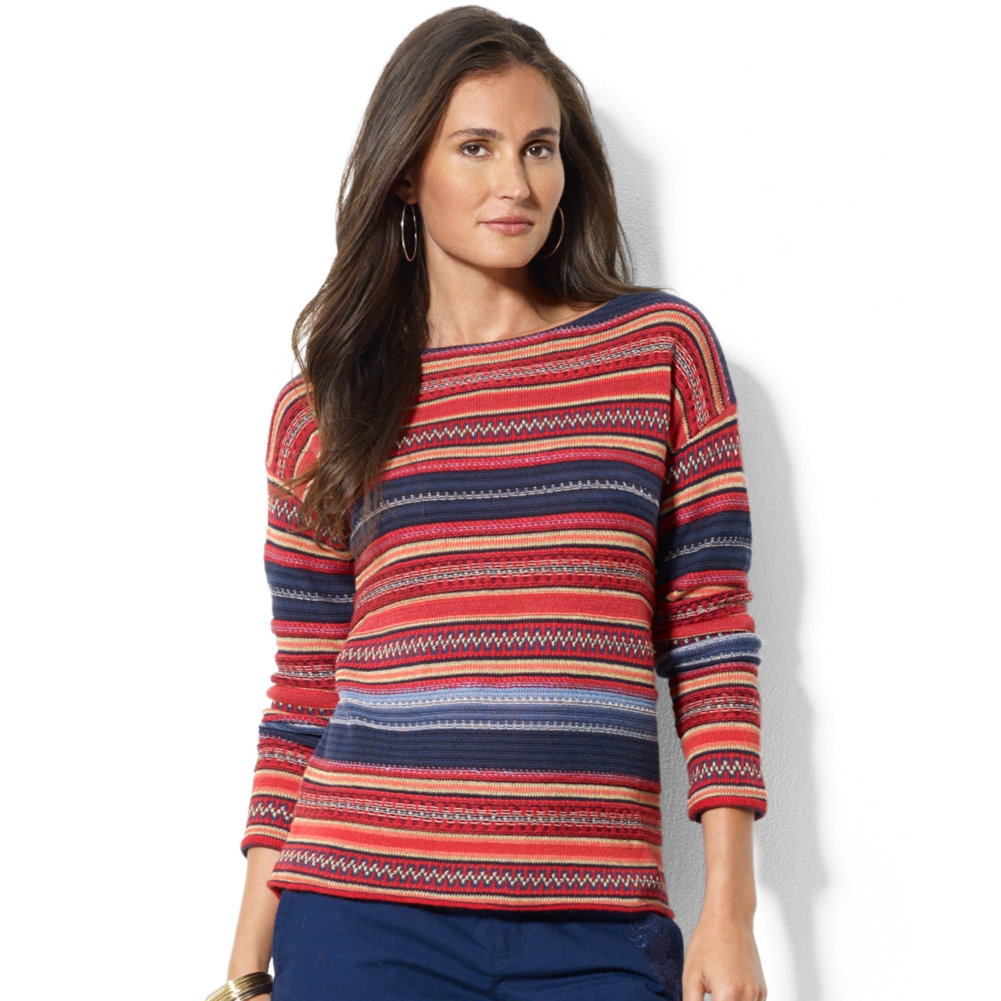 Lauren By Ralph Lauren Lauren Jeans Co Longsleeve Striped Sweater in ...