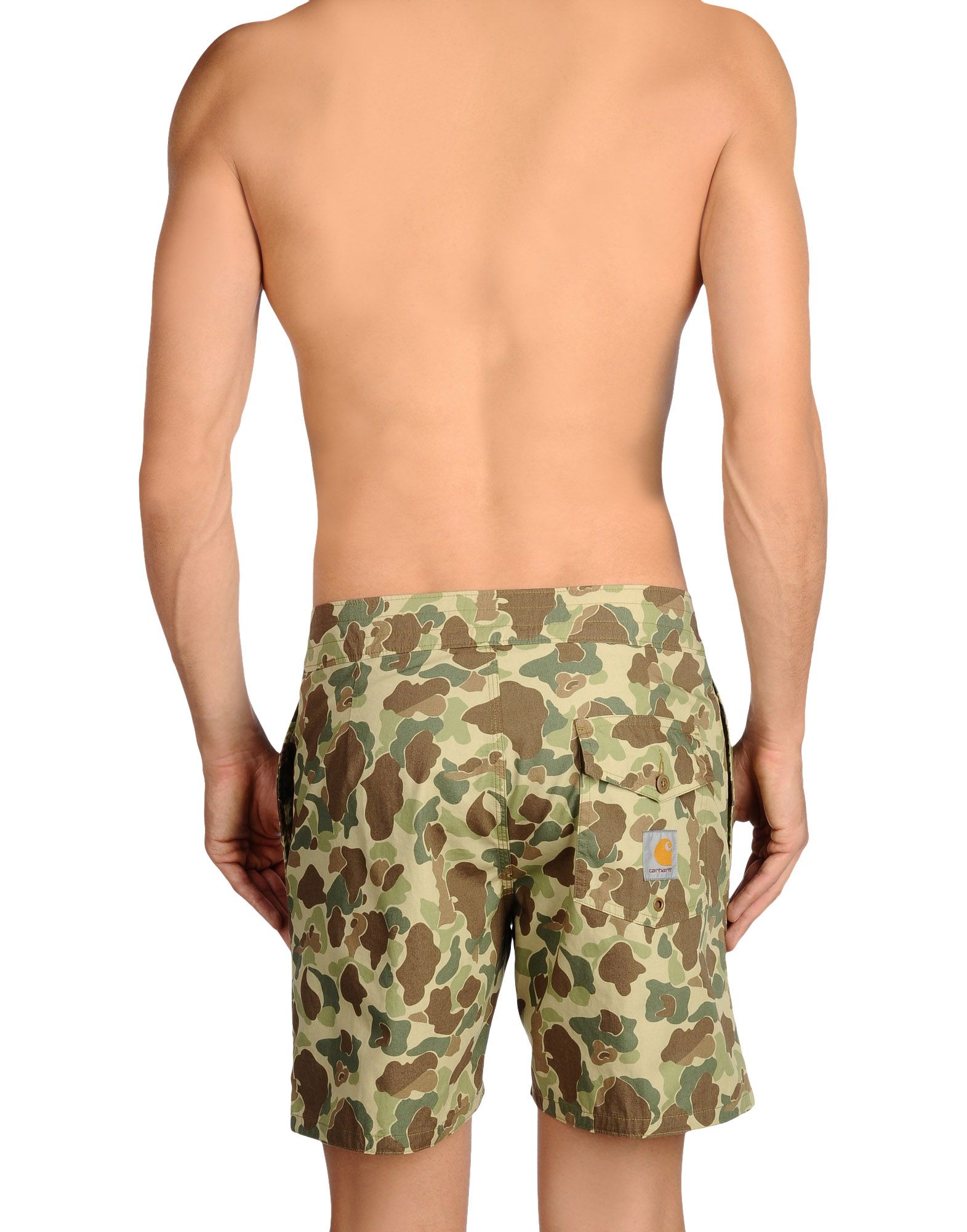 Carhartt Camouflage Swimming Trunks In Green For Men Military Green