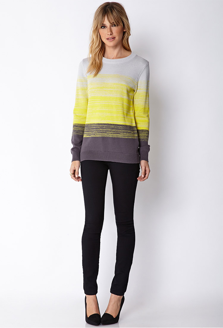 Lyst - Forever 21 Neon Longline Marled Sweater in Yellow Lyst - Forever 21 Neon Longline Marled Sweater in Yellow