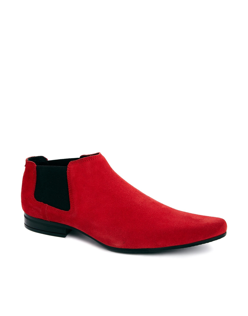 Lyst - Asos Chelsea Boots in Suede in Red for Men Lyst - Asos Chelsea Boots in Suede in Red for Men