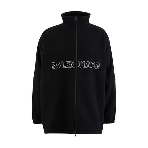 Balenciaga Logo-embroidered Wool-fleece Jacket in Black for Men | Lyst ...